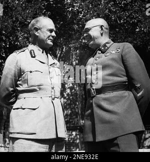 Britain's General Archibald Wavell, Commander In Chief for India, left ...