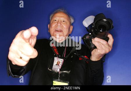 Ron Galella, the subject of the documentary Smash His Camera, poses for ...