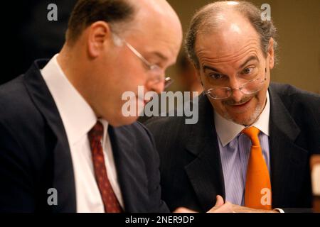 Jim Cooney, lawyer for the N.C. Democratic Party, listens as chairman ...