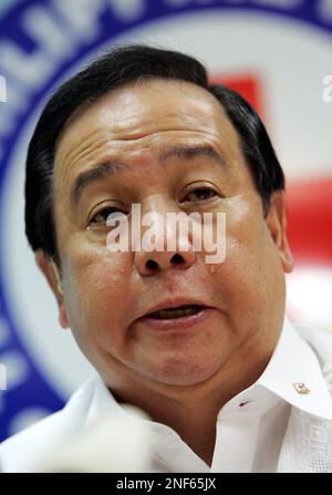 Philippine National Red Cross President and Senator Richard Gordon ...