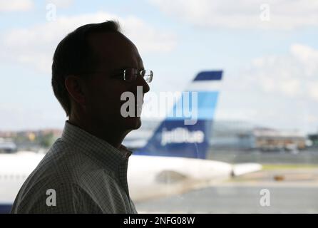 Dave Barger, CEO of JetBlue Airways, attends a rehearsal for the ...