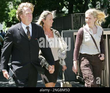 Tim Blackman, left, father of a slain British woman Lucie Blackman, and ...