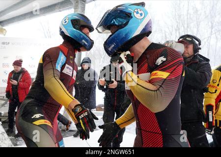 Secone placed Francesco Friedrich and Thorsten Margis of Germany finish ...