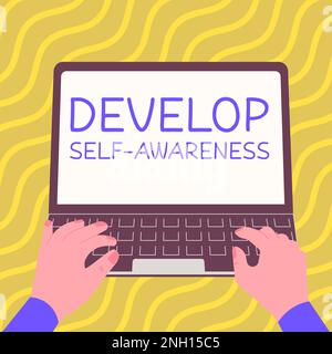 Schreiben mit Text entwickeln Sie Ihr Selbstbewusstsein. Konzept ...