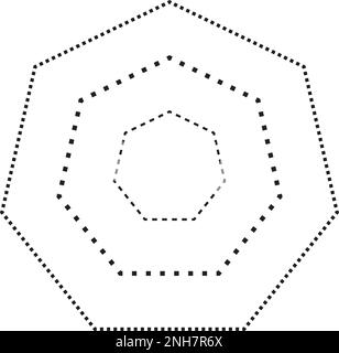 Heptagon-förmiges Symbol, gestrichelte und gepunktete unterbrochene ...