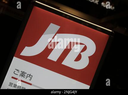 The trademark of JTB Corporation is seen in Chiyoda Ward, Tokyo on ...