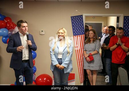 Congressional candidate Avery Frix gives his concession speech during ...