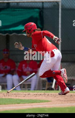 FCL Phillies Nikau Pouaka-Grego (6) slides head first into second base ...