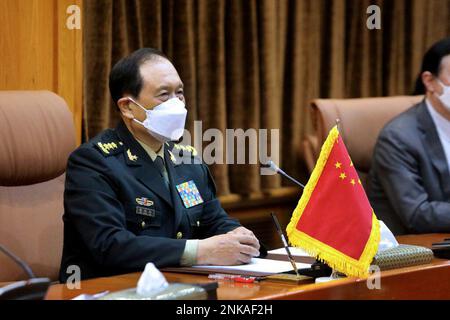 China's Minister of National Defense Gen. Liang Guanglie greets Cadet ...