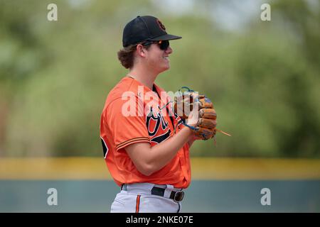 Baltimore Orioles third baseman Coby Mayo (95) during a spring training ...
