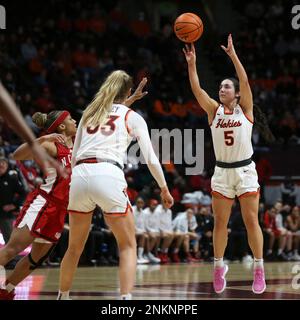 Virginia Tech's Georgia Amoore (5) shoots while defended by Chattanooga ...