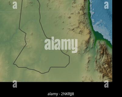 Fluss Nil, Staat Sudan. Höhenkarte im Wiki-Stil mit Seen und Flüssen ...