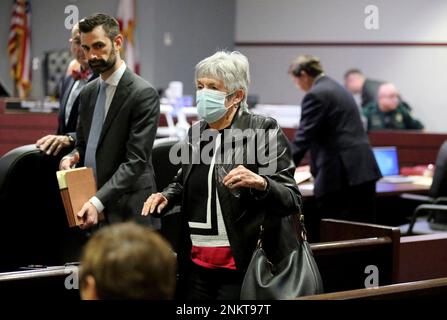 Former Tampa police captain Curtis Reeves points to his left eye while ...