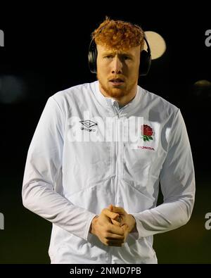Lewis Chessum of England U20's before the 2023 U20 Six Nations Match ...