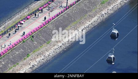A photo shows Yokohama Air Cabin, Japan's first and urban ...