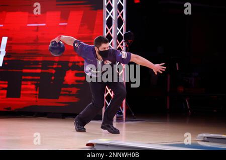 Michael Davidson bowls in the East Regional Finals at Bowlero Lanes on ...