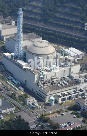 An aerial photo shows MONJU, a fast breeder reactor (FBR), in Tsuruga ...
