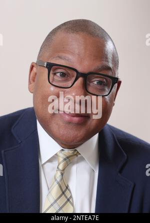 Wynton Marsalis, an American trumpeter speaks during an interview in Minato Ward, Tokyo on May ...