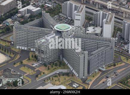 An aerial photo shows Tokyo Detention House in Katsushika Ward, Tokyo ...