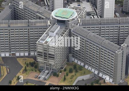 An aerial photo shows Tokyo Detention House in Katsushika Ward, Tokyo ...