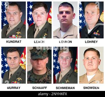 This combination of undated photos released by the U.S. Marine Corps on ...