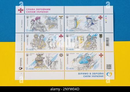 Ukrposhta. Briefmarken und Postkarten verschiedener Ukrainer ...