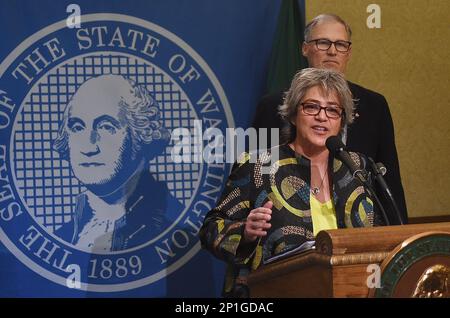 Cheryl Strange, the new head of Western State Hospital, waits during a ...