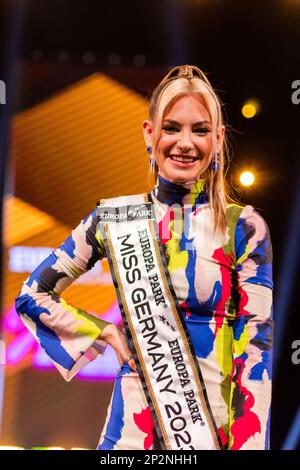 Kira Geiss, Miss Germany 2023, is onstage after winning Miss Germany ...
