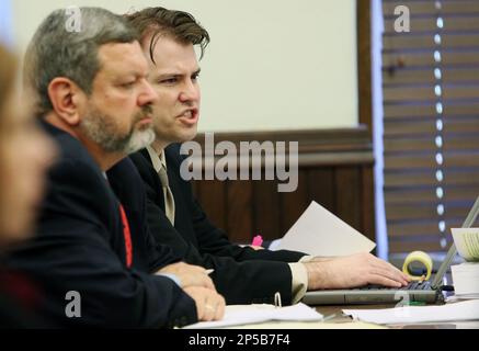 Roger Falk, attorney for Brett Seacat, delivers his closing argument in ...