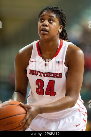January 31 2012: Rutgers' forward/center Monique Oliver (34) is ...