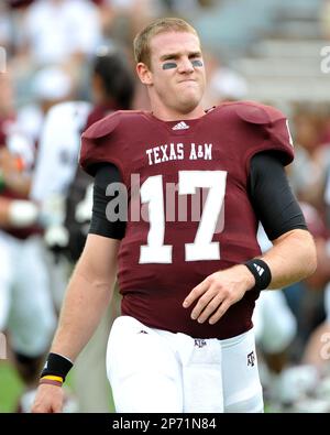 Sept 17 2011. Ryan Tannehill 17 of the Texas A M Aggies vs the Idaho Vandals at Kyle Field in College Station. The Aggies defeat Idaho 37 7 Cal Sport Media via AP Images Stockfotografie Alamy