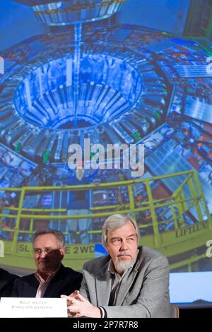 German Rolf-Dieter Heuer, right, Director General of CERN (the European ...
