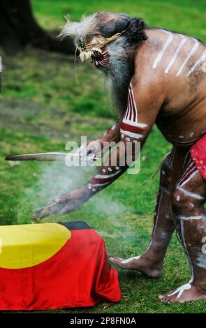Aboriginal Ngarrindjeri elder Major Sumner from south Australia, in ...