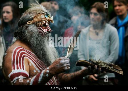 Aboriginal Ngarrindjeri elder Major Sumner from south Australia, in ...