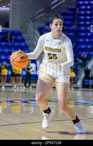 Southeastern Louisiana guard Hailey Giaratano (55) shoots during the second half an NCAA college ...