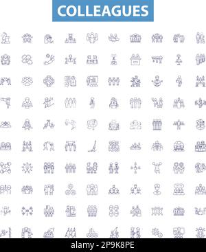 Liniensymbole für Kollegen sind eingerichtet. Design-Sammlung von Kollegen, Kollegen ...