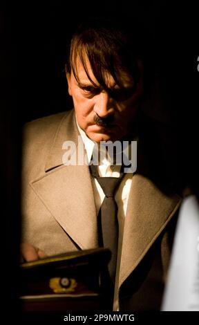 A wax model of Adolf Hitler on display at Madame Tussaud in Berlin ...
