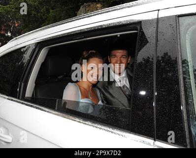 Fussball-Nationalspieler Michael Ballack, rechts, und seine Ehefrau ...