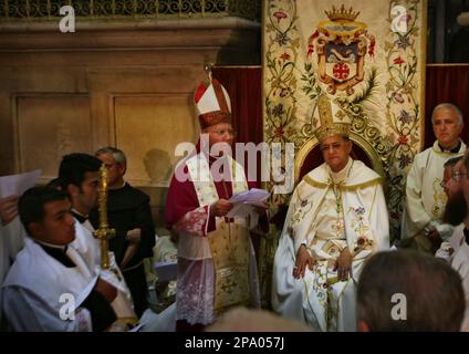 Newly appointed Latin Patriarch in Jerusalem Fouad Twal attends a ...