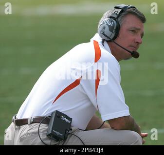 Clemson's head coach Tommy Bowden watches his team from the sideline ...