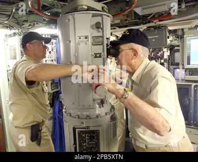 Original USS Seawolf crew member during World war II Robert Lents, left ...
