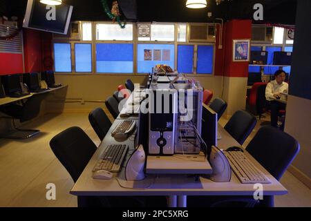 Business is poor at this Hong Kong Internet cafe Thursday, Dec. 28 ...