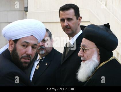 From left, Patriarch Hazim, the Patriarch of Antioch and the whole East ...