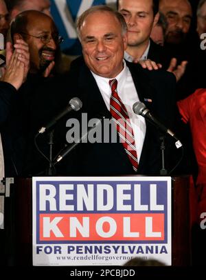 Pennsylvania Gov. Ed Rendell makes his victory speech to supporters on ...