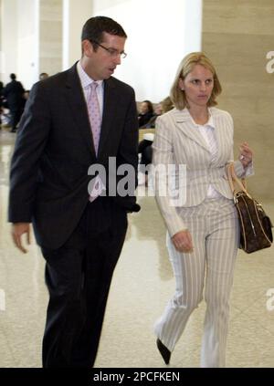 Kim Wickman, wife of Philadelphia Phillies pitcher Brett Myers, right ...