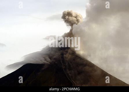 Mayon volcano spews ash and lava as seen from Daraga town, Albay ...