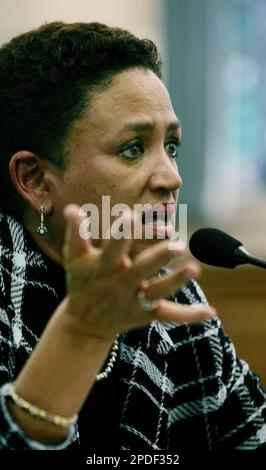 New Jersey Secretary of State Nina Wells speaks to the media Tuesday ...