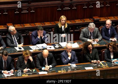 Italian Premier Giorgia Meloni, talks during a joint press conference ...