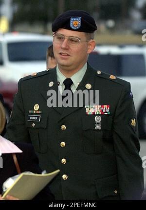 Army Spc. Charles Graner arrives for day two of his military trial at ...
