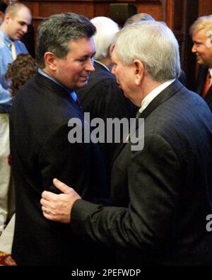 Speaker of the House Terry Coleman, D-Eastman, left, talks with Rep ...
